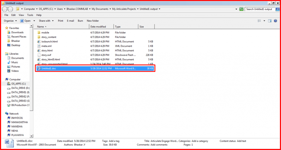 How to convert a project into a Hard copy in Articulate Storyline