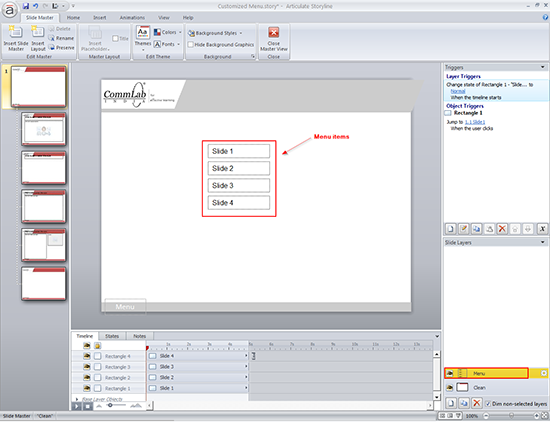 Articulate Storyline: Creating A Custom Menu for Course Status