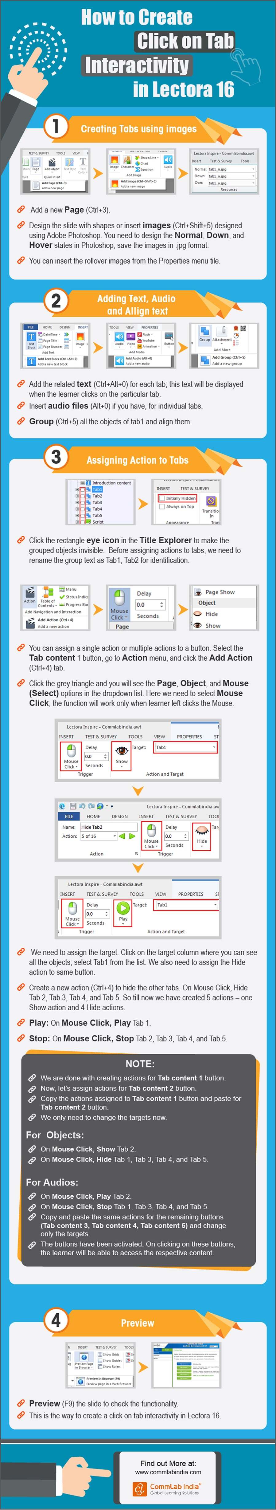 How to Create Click On Tabs Interactivity in Lectora 16 [Infographic]