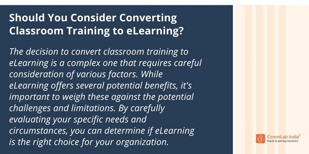 eLearning: A Roadmap to Convert Classroom Training