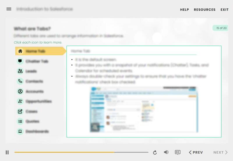 Simulation-based eLearning Curriculum for Software Training