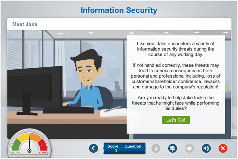 Gamified eLearning with Scenarios for Information Security