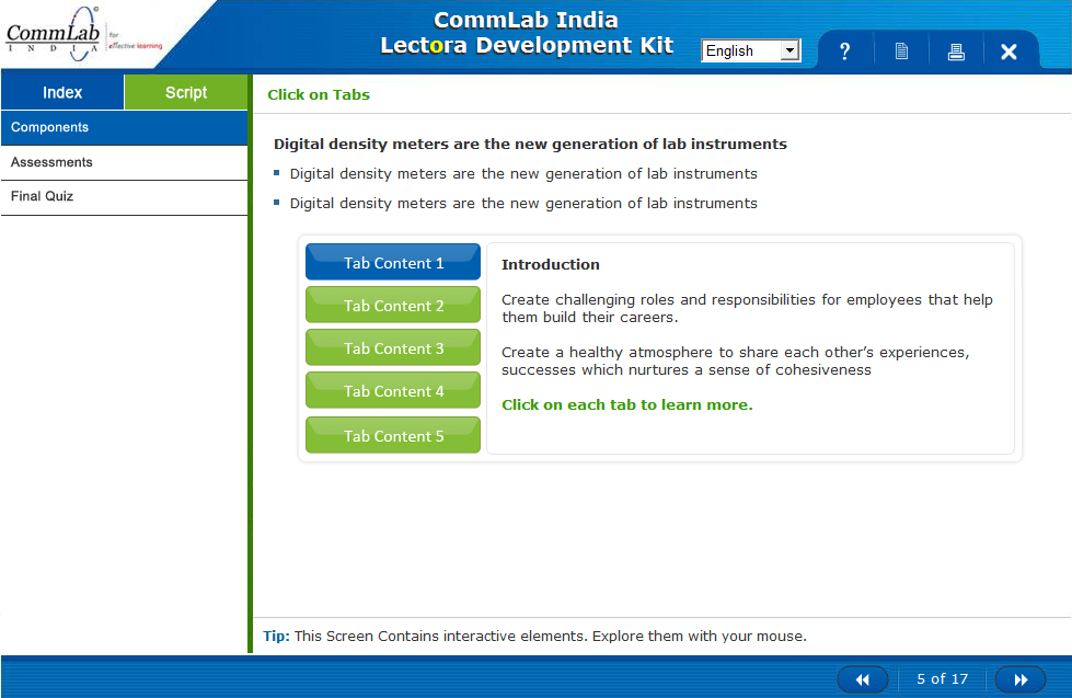Steps to Create Click on Tabs Interactivity in Lectora 16
