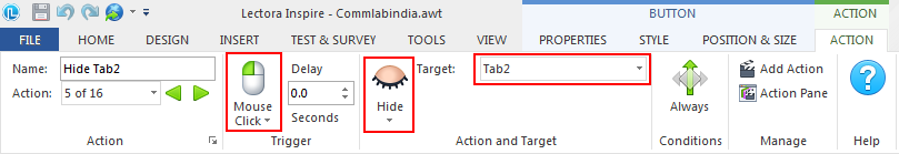 Steps to Create Click on Tabs Interactivity in Lectora 16
